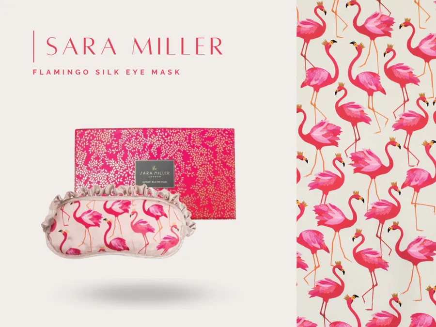 Sara Miller Flamingo Silk Eye Mask | Teddy Town Gifts