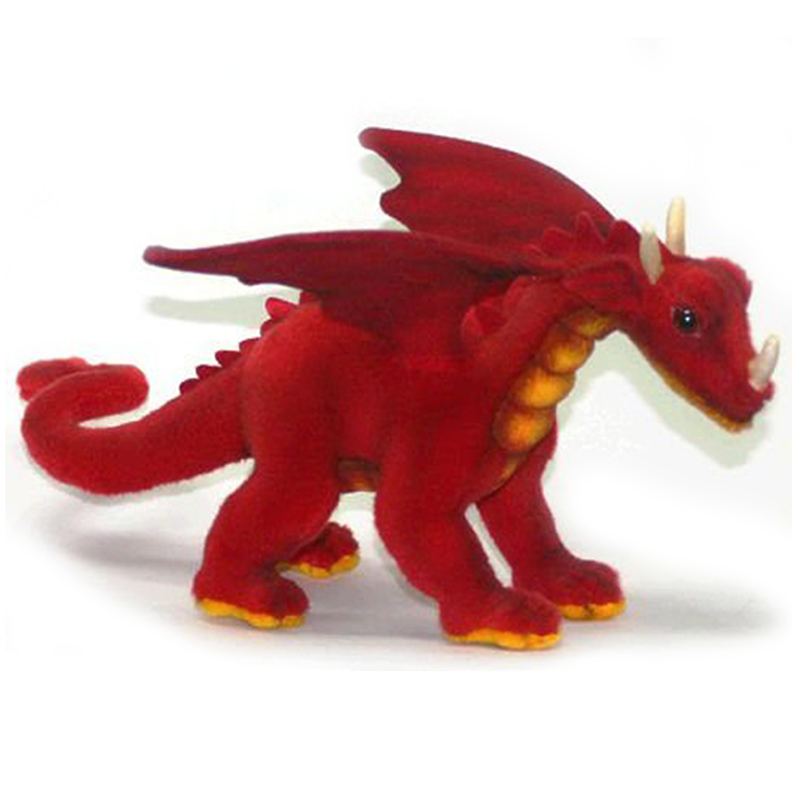 Realistic red dragon 30cm Plush Soft Toy By Hansa | Teddy Town Gifts