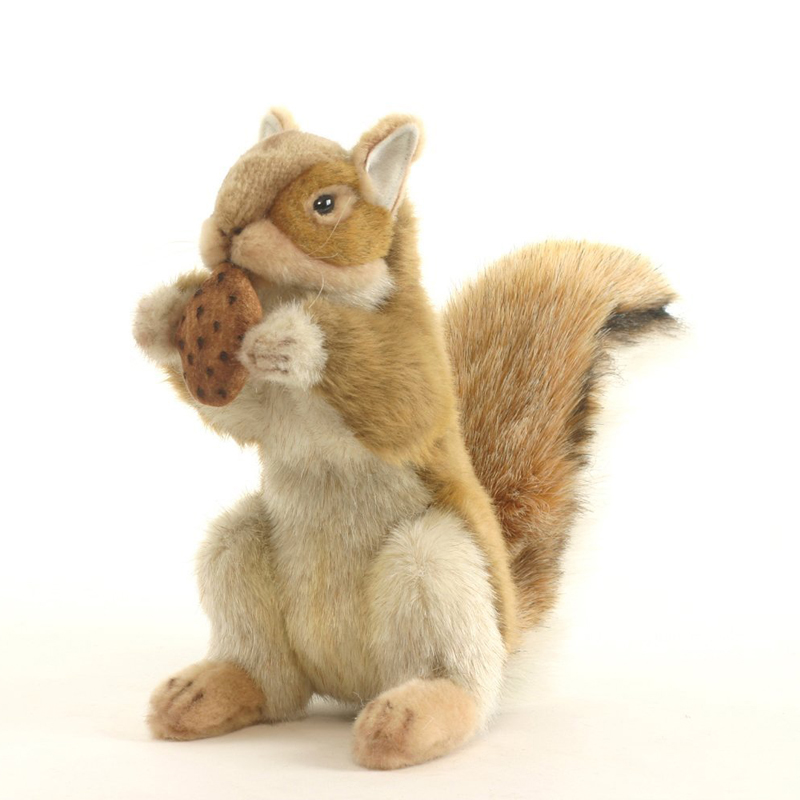 Red Squirrel with nut 22cm Plush Soft Toy By Hansa | Teddy Town Gifts